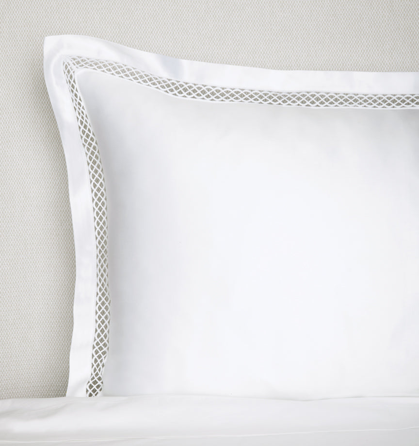 Ornato Sham - Luxury White Sateen Pillow Shams | SFERRA