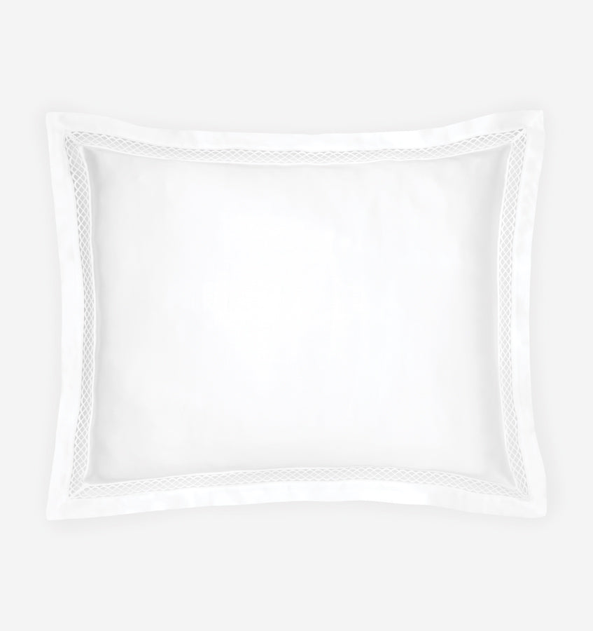Ornato Sham - Luxury White Sateen Pillow Shams | SFERRA