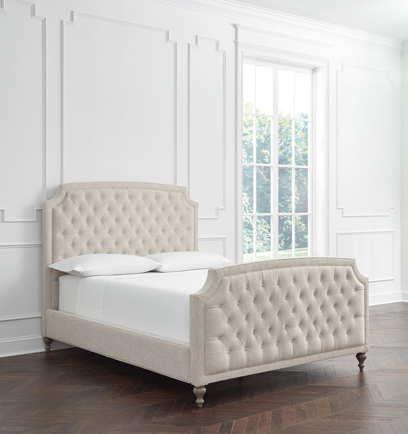 Ashville Upholstered Bed with Footboard | SFERRA