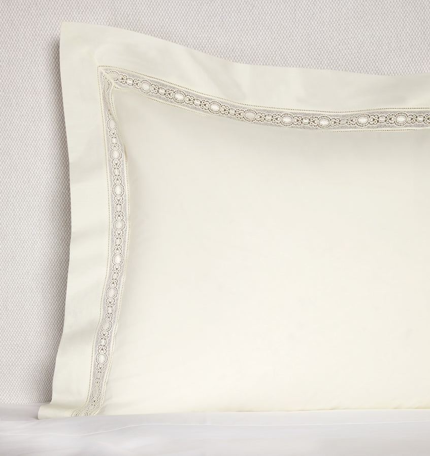 Lace Sham - Luxury White Percale Pillow Shams | SFERRA
