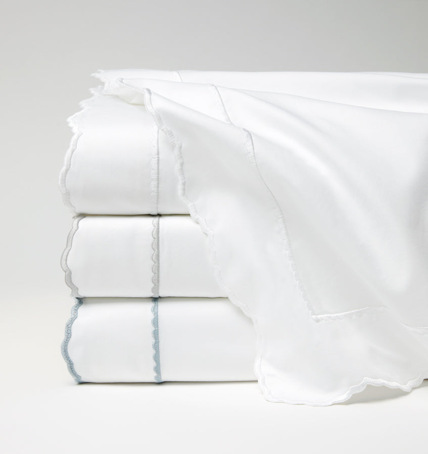 Pettine Flat Sheet - White Percale Flat Sheets | SFERRA