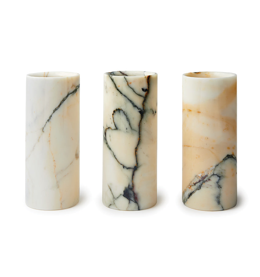 Fiammetta V Italian Marble Cylindrical Vase | SFERRA