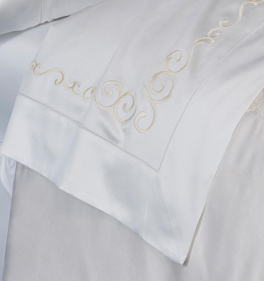 Severina Flat Sheet - Luxury White Sateen Sheets | SFERRA